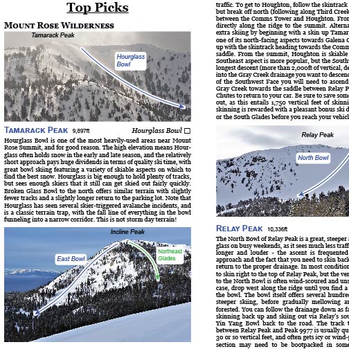 Lake Tahoe: North - Backcountry Skiing and Ski Touring Maps