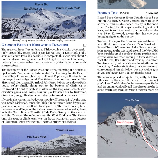 Backcountry Skiing and Ski Touring Maps - Lake Tahoe: Carson Pass